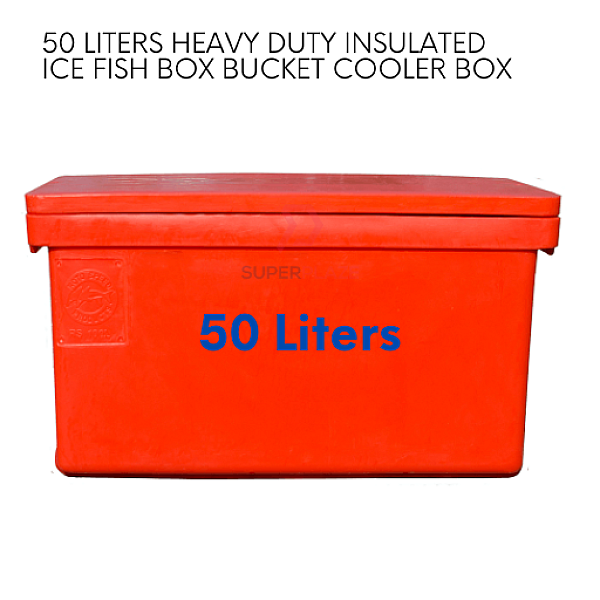 50 Liters Heavy Duty Insulated Ice Box Fish Ice Bucket Cooler Box Cold ...