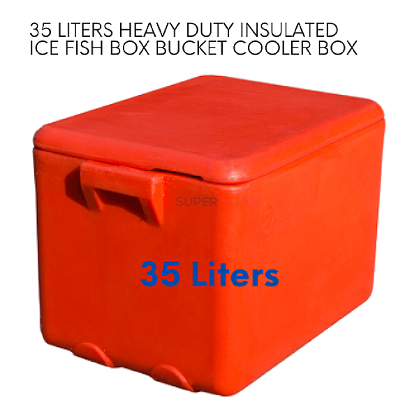 35 Liters Heavy Duty Insulated Ice Box Fish Ice Bucket Cooler Box Cold ...
