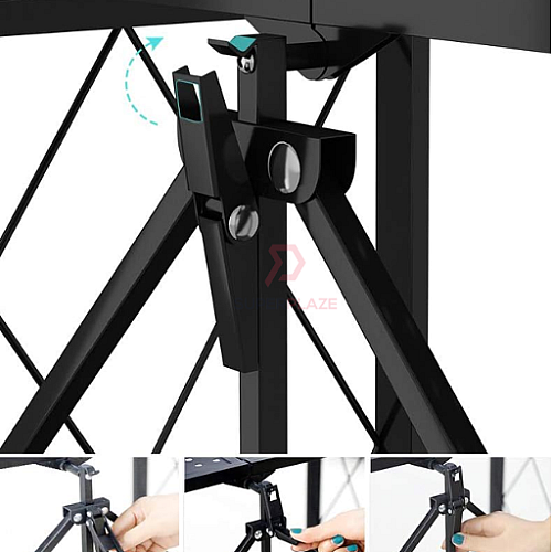 White 4 Tiers Powder Coating Foldable Storage Rack DIY Multifunctional ...