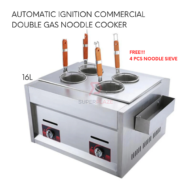 16L Double Gas Stove LPG Commercial Noodle Cooker Stewed Ramen ...