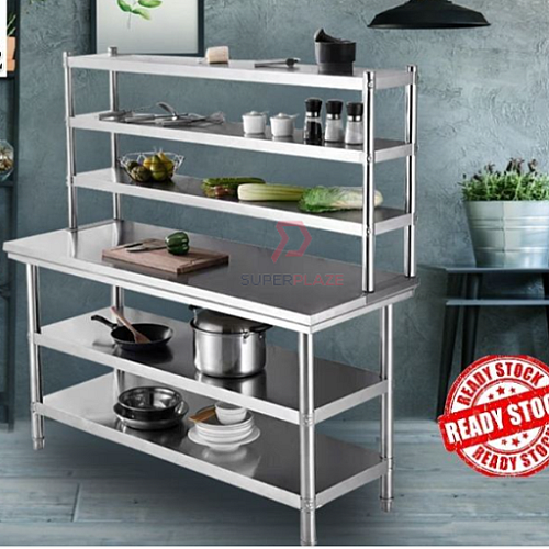 L150xW30xH90cm 3 Layers Heavy Duty Kitchen Overshelf Working Table ...