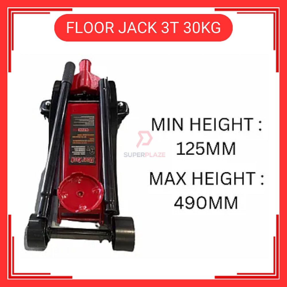 Floor Jack 3T 30KG Jek Tayar Kereta 3T 30KG Hydraulic Jack Kereta