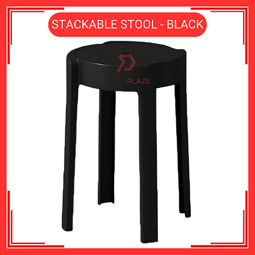 Black Color Stackable Stool High Plastic Stool Nordic Style